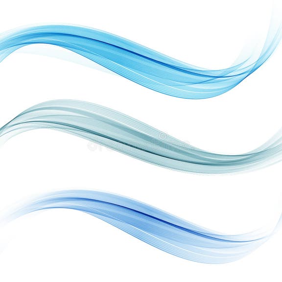 Set of Abstract Blue Waves. Vector Illustration Stock Vector ...
