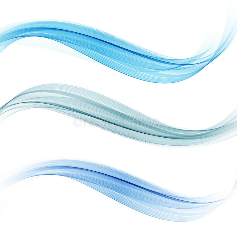 Set of Abstract Blue Waves. Vector Illustration Stock Vector ...