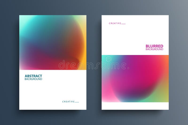 Set of Abstract Blurred Multicolored Backgrounds with Blurred Color ...