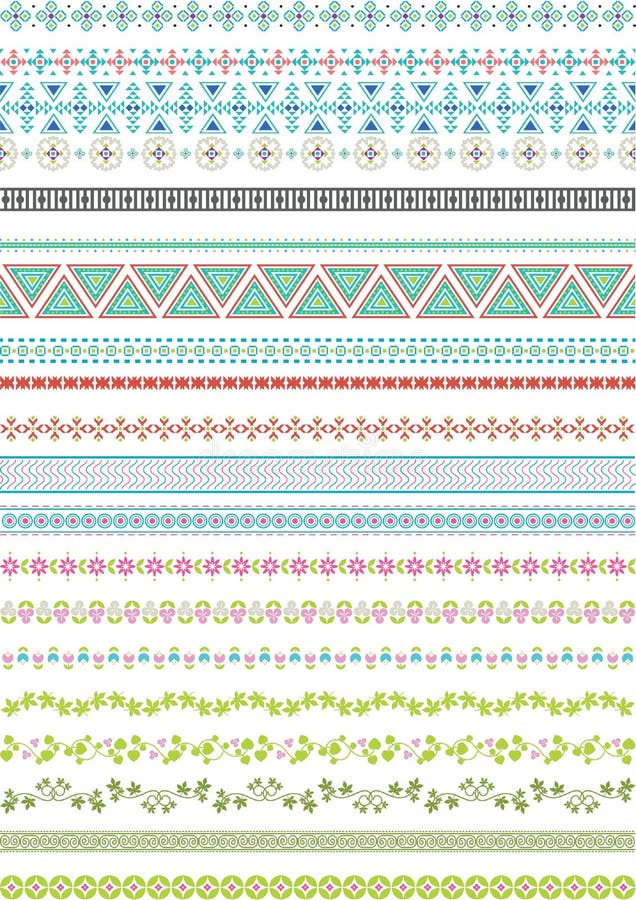 Set of Abstract Border Designs. Vector Illustration Decorative Design ...