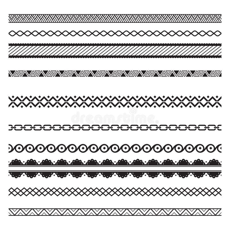 Set of Abstract Border Designs. Vector Illustration Decorative Design ...