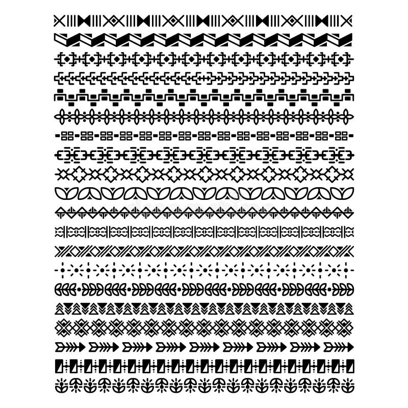 Set of Abstract Border Designs. Vector Illustration Decorative Design ...