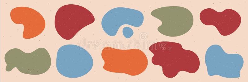 A Set of Abstract Bounded Rounded Liquid Blob Shapes. Irregular Design ...
