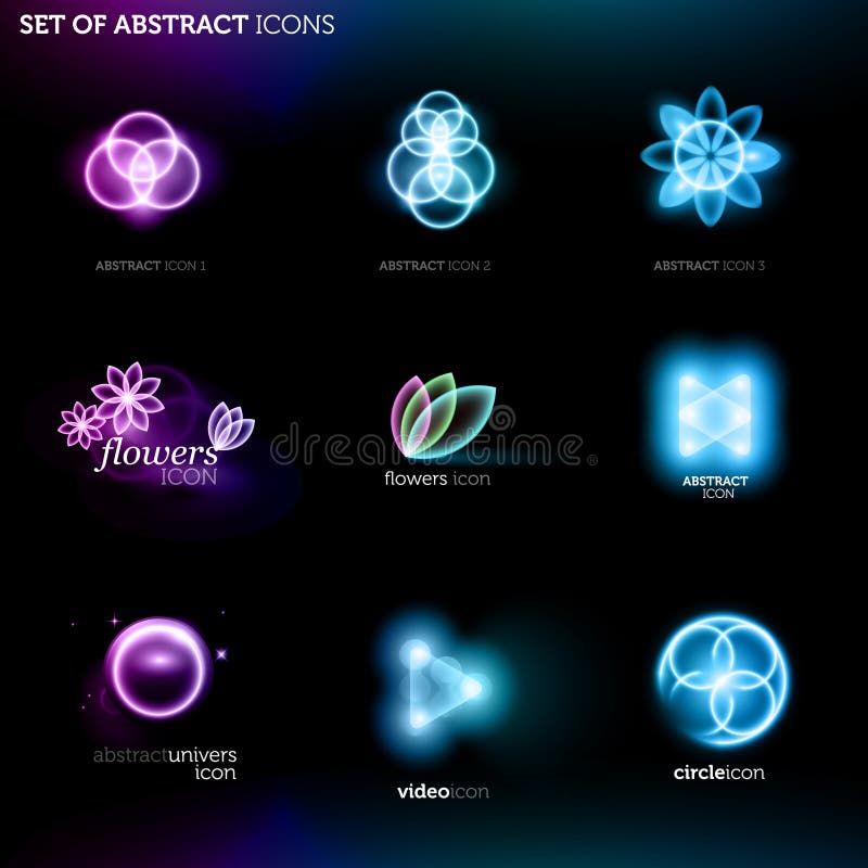 Set of Abstract Brands / Icons Stock Vector - Illustration of corporate ...