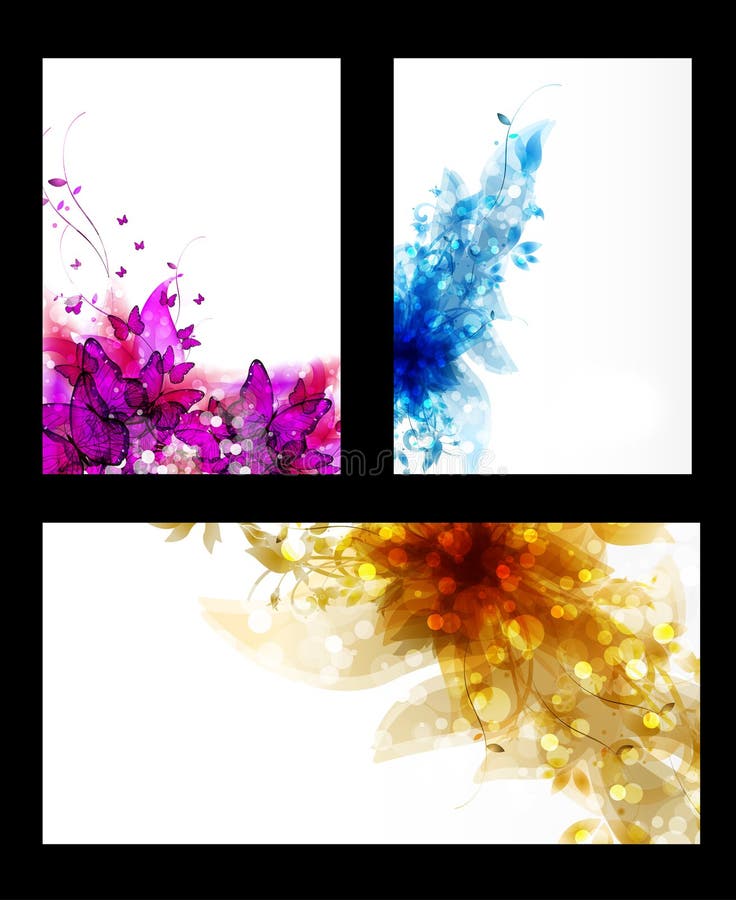 Collection of Colorful Abstract Watercolor Cards. Stock Vector ...