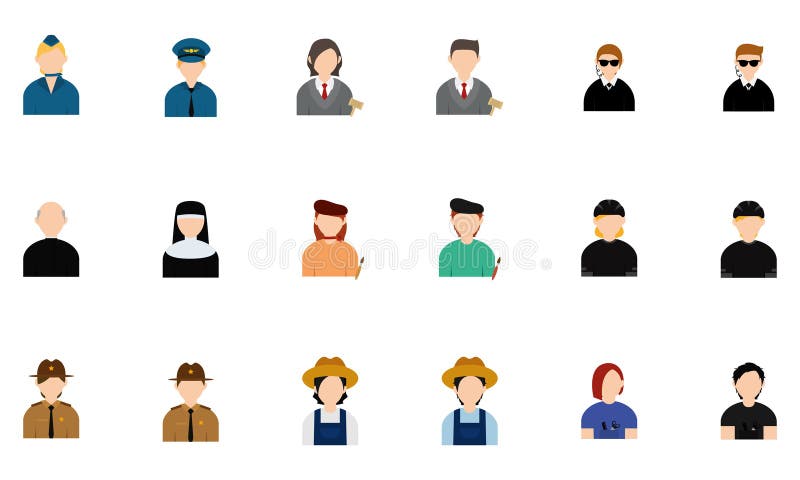 Set of Abstract Characters with Different Professions Vector Stock ...