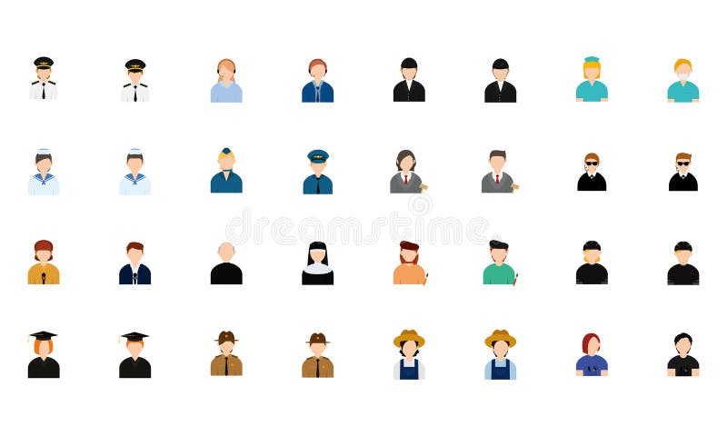 Set of Abstract Characters with Different Professions Vector Stock ...