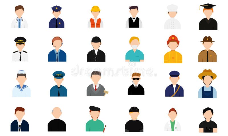 Set of Abstract Characters with Different Professions Vector Stock ...