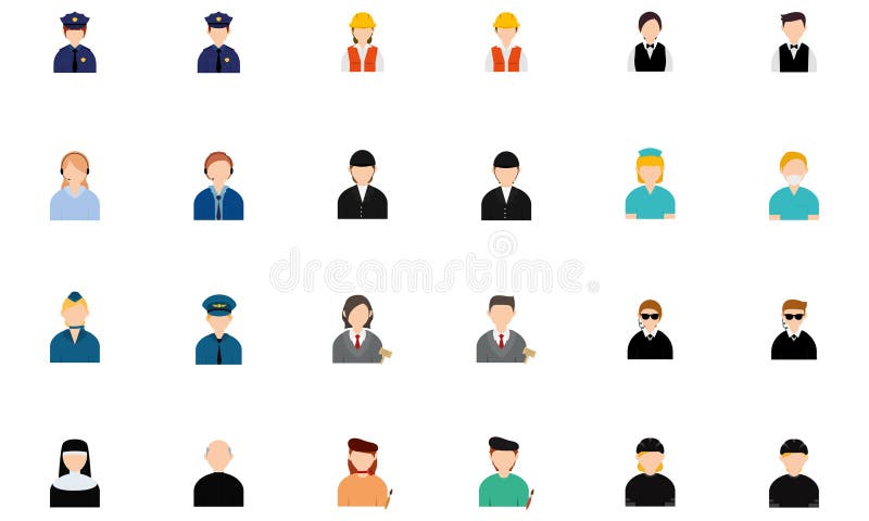 Set of Abstract Characters with Different Professions Vector Stock ...