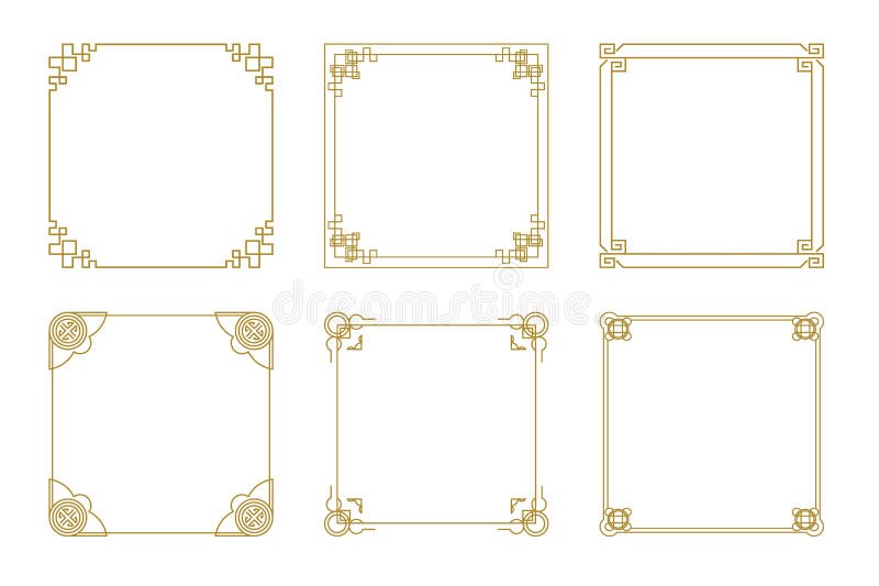 A Set of Abstract Chinese Frames. Stock Vector - Illustration of china ...