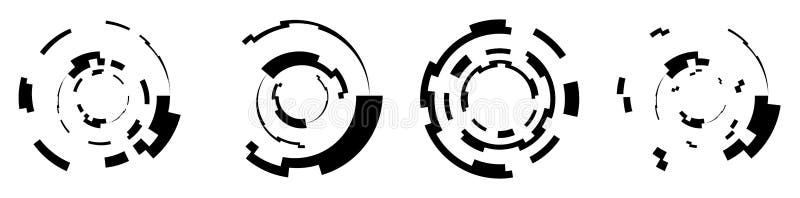 Set of Abstract Circle Graphic. Geometric Circle, Ring Design Element ...