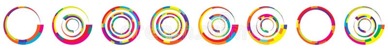 Set of Abstract Circle Graphic. Geometric Circle, Ring Design Element ...