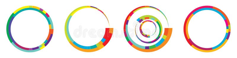 Set of Abstract Circle Graphic. Geometric Circle, Ring Design Element ...