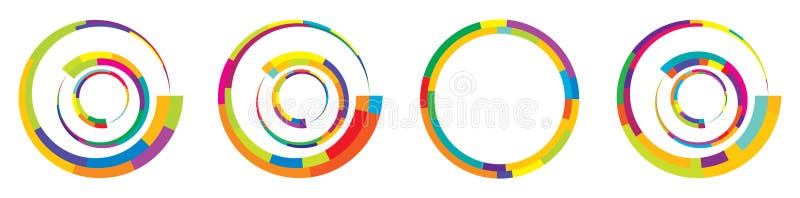 Set of Abstract Circle Graphic. Geometric Circle, Ring Design Element ...