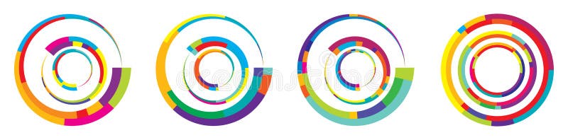 Set of Abstract Circle Graphic. Geometric Circle, Ring Design Element ...