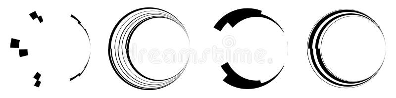 Set of Abstract Circle Graphic. Geometric Circle, Ring Design Element ...
