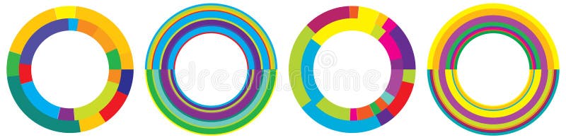 Set of Abstract Circle Graphic. Geometric Circle, Ring Design Element ...