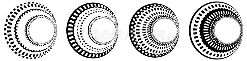 Set of Abstract Circle Graphic. Geometric Circle, Ring Design Element ...