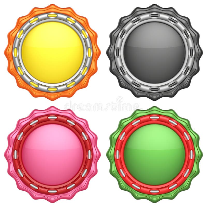 Set of Abstract Circle Labels Stock Illustration - Illustration of ...