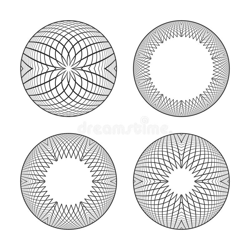 Set of Abstract Circle Spherical Design Elements. 3D Illusion Effect ...