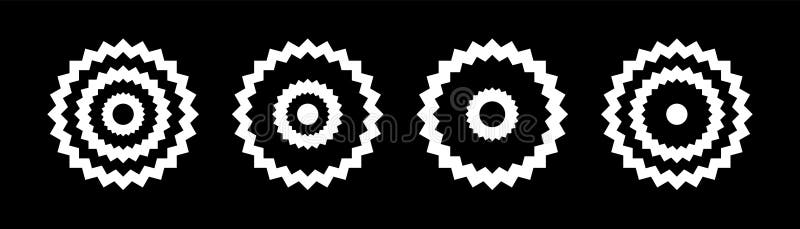 Set of Abstract Circle White Design Elements on Black Background Stock ...