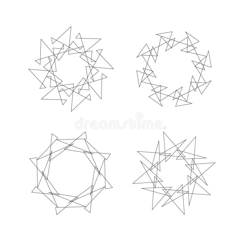 Set of Abstract Circle Wire Frame Triangle Line Isolated Stock Vector ...