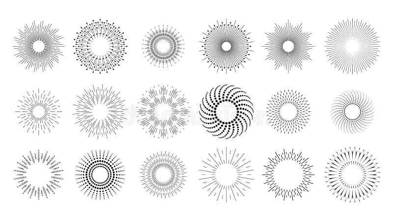 Set Abstract Collection Starburst Black Doodle Spark Design Elements ...