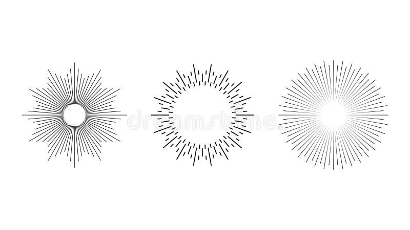 Set Abstract Collection Starburst Black Doodle Spark Design Elements ...