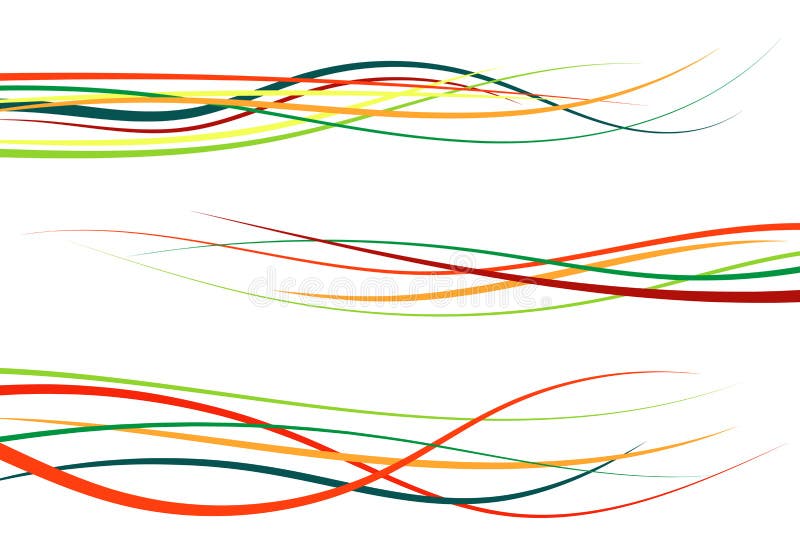 Set of color curve lines stock vector. Illustration of illustration ...