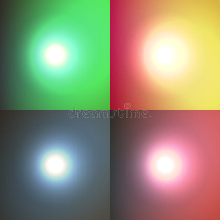 Set Abstract Color Glow Light Effect Stock Vector - Illustration of ...