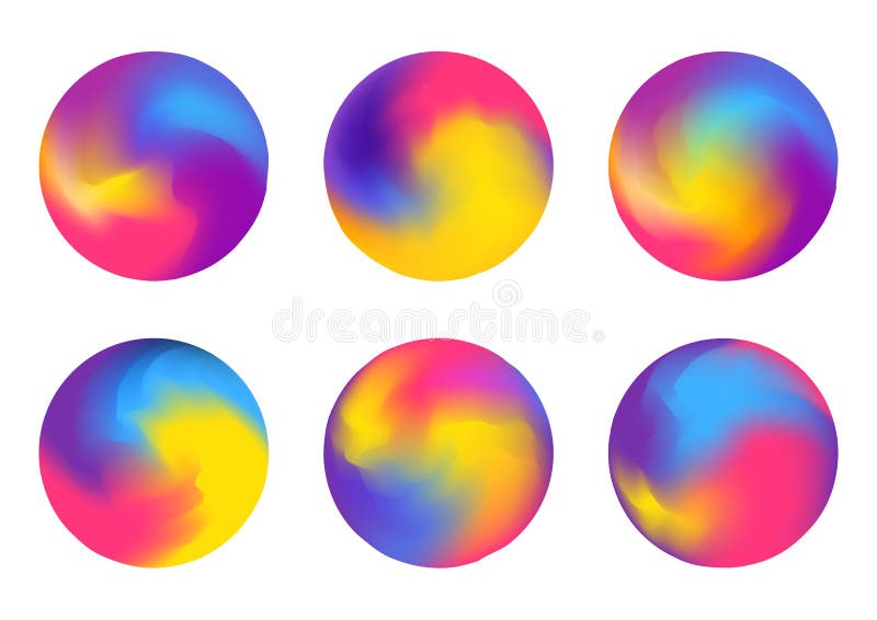 Set of Abstract Color Round Elements Isolated Stock Vector ...