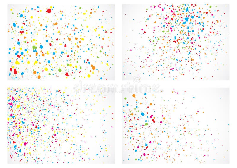 Set of Abstract Color Splash Illustration on White Background. Stock ...