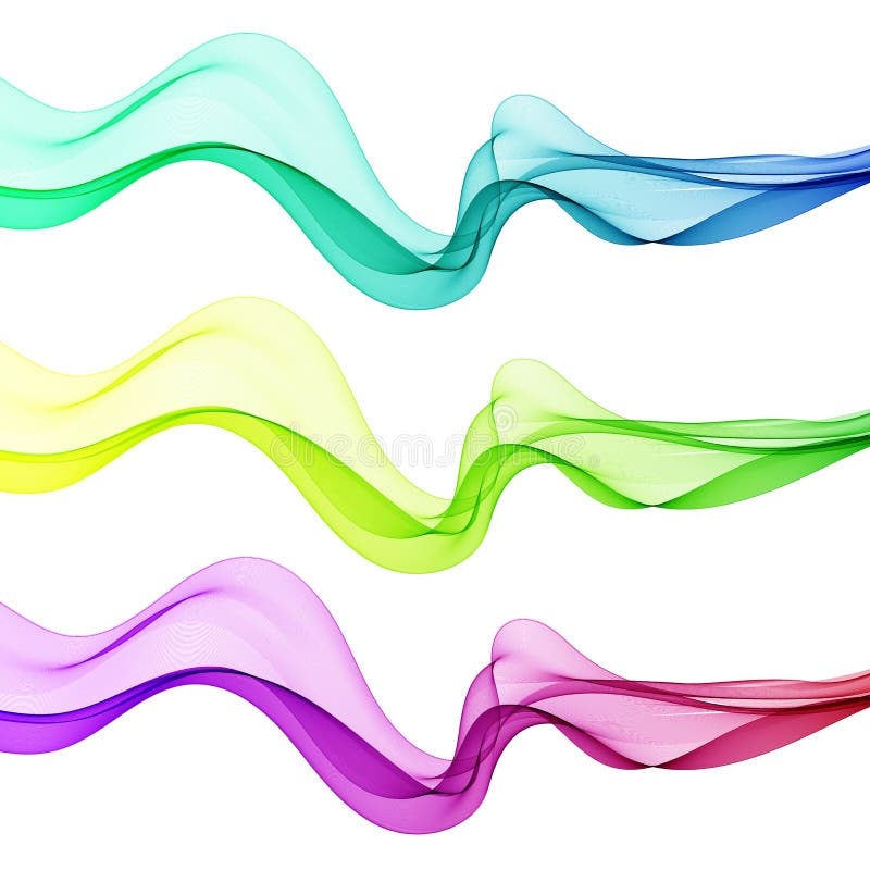 Set of Abstract Colored Waves. Design Element. Wave Patterns. Eps 10 ...