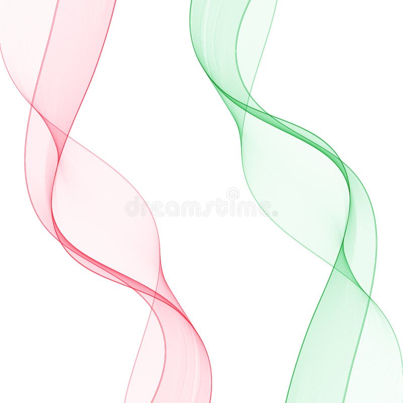 Set of Abstract Colored Waves. Red, Green Waves. Eps 10 Stock ...
