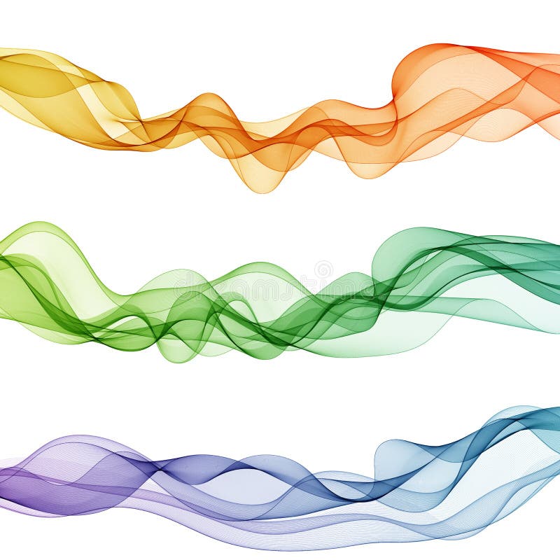Set of Abstract Colored Waves. Vector Background. Design Element Stock ...