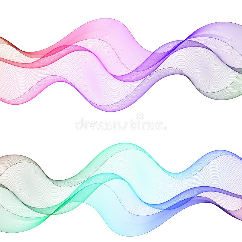 Set of Abstract Colored Waves. Vector Illustration. Eps 10 Stock ...