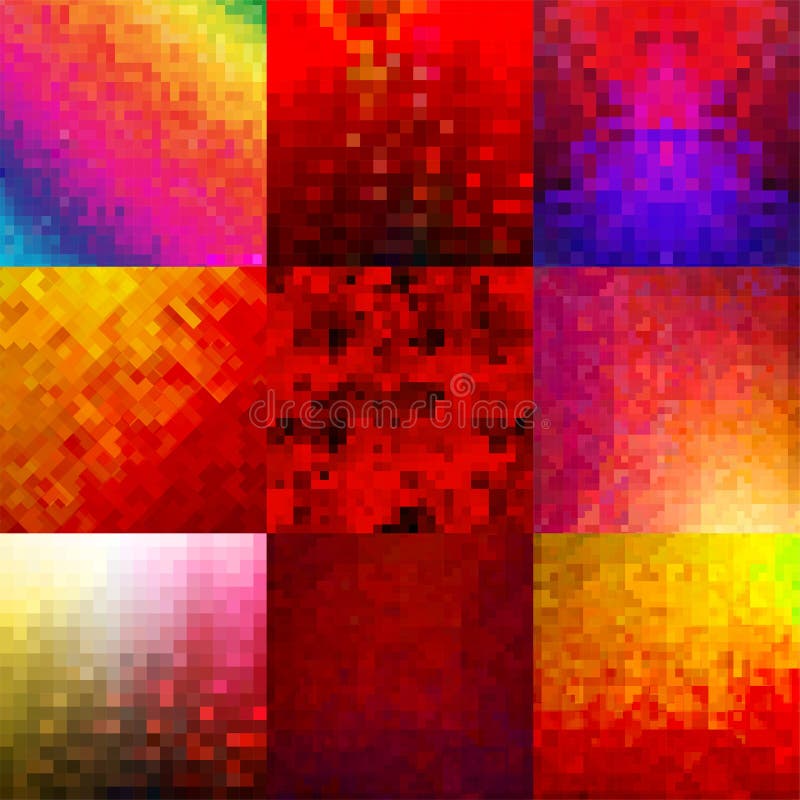 Set of Abstract Colorful Backgrounds with Squares. Geometric Texture ...