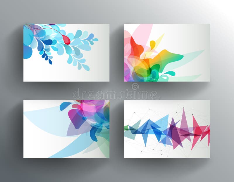 Set of Abstract Colorful Cards. Stock Vector - Illustration of header ...