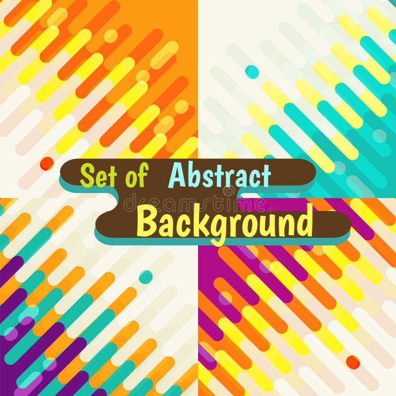 Set Of Abstract Colorful Curve Background Design Stock Vector