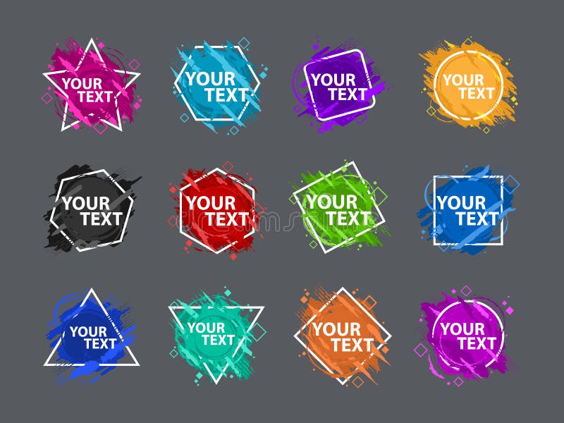 Set Abstract Colorful Grunge Splash on White Background. Splash Set ...