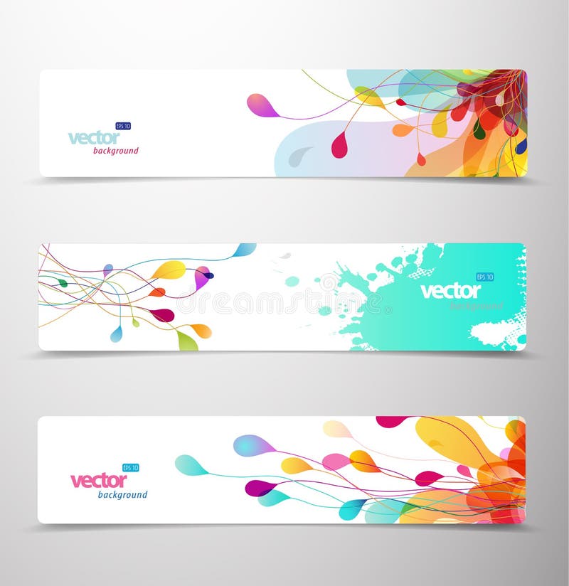 Set of Abstract Colorful Headers. Stock Vector - Illustration of ...
