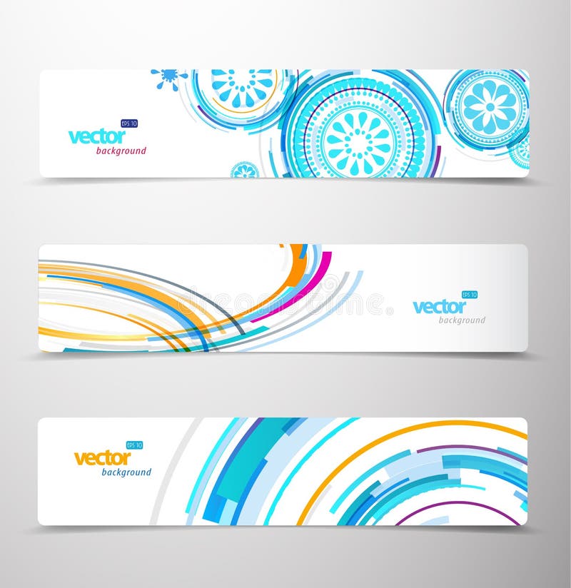 Set of Abstract Colorful Headers. Stock Vector - Illustration of ...