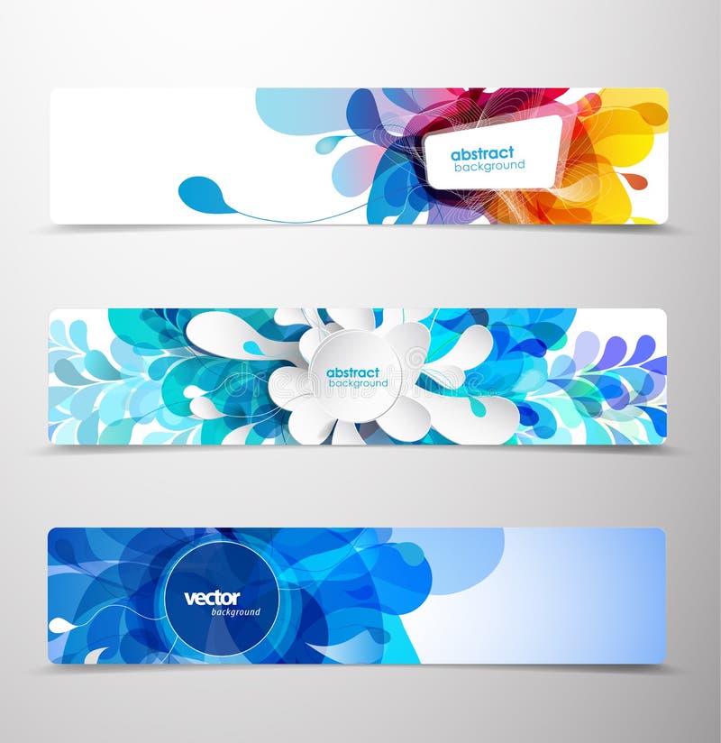 Set of Abstract Colorful Headers. Stock Vector - Illustration of ...