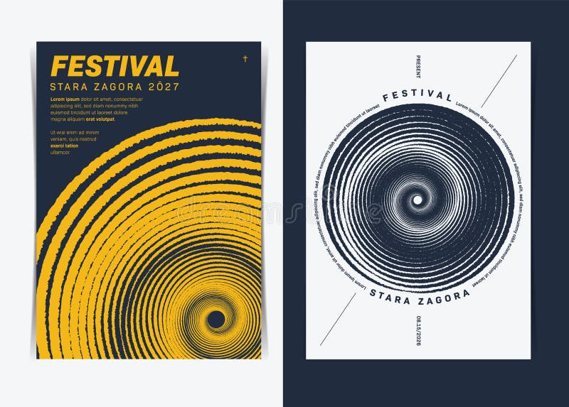 Set of Abstract Colorful Shapes Composition Flyers Template. Vector ...