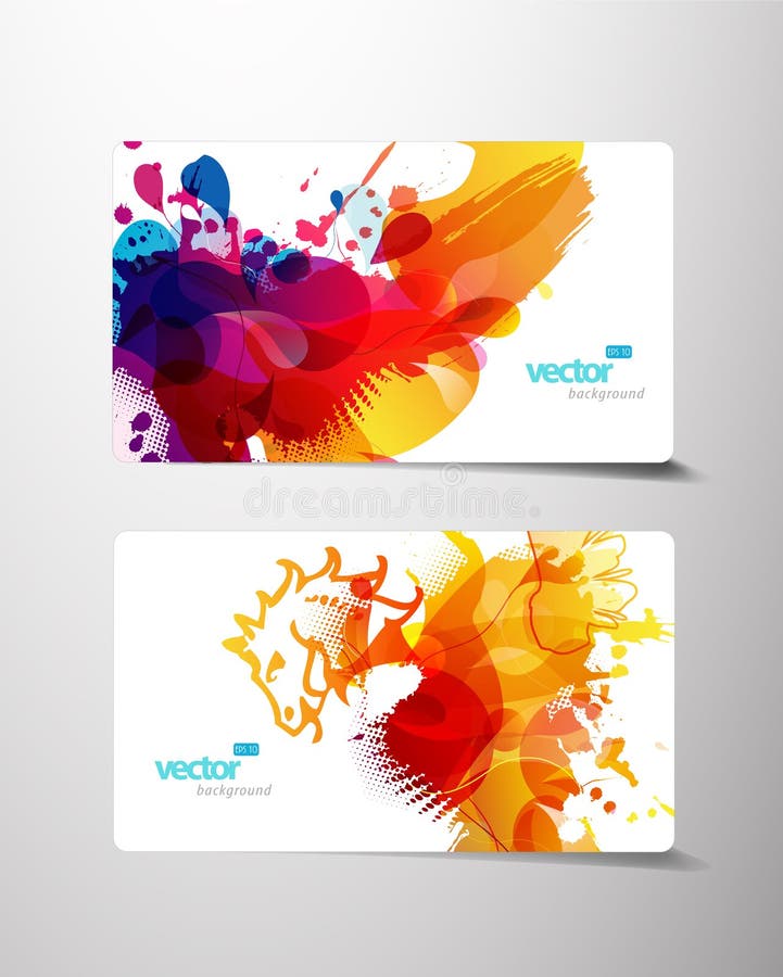 Set of Abstract Colorful Splash Gift Cards. Stock Vector - Illustration ...