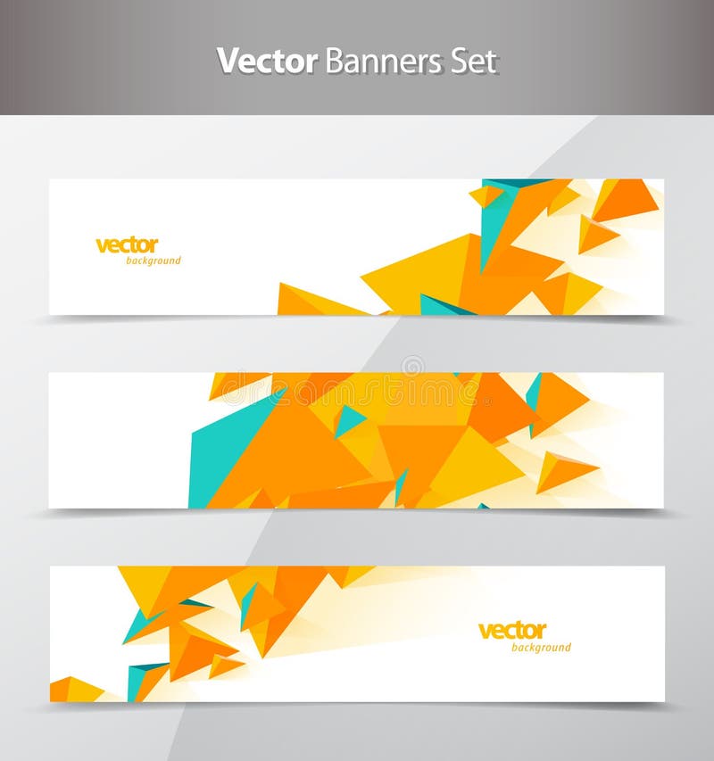 Set Of Abstract Colorful Web Headers Stock Vector Illustration Of