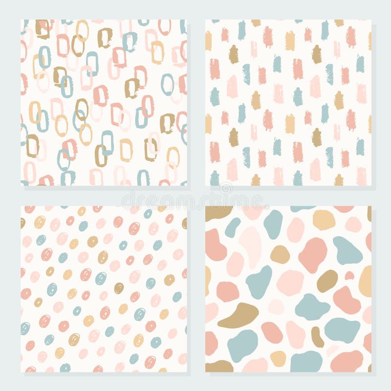 Set of Abstract Contemporary Seamless Patterns. Modern Trendy ...