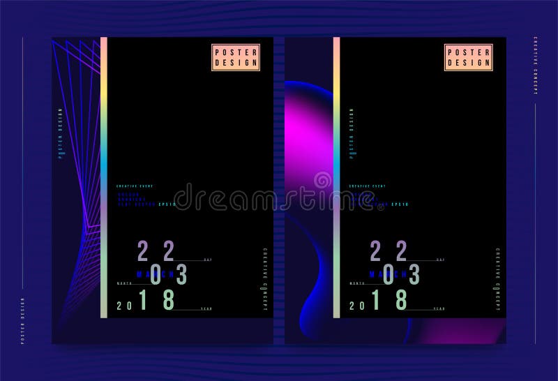 Set Abstract Creative Posters for a Creative Event. Standard A3 ...