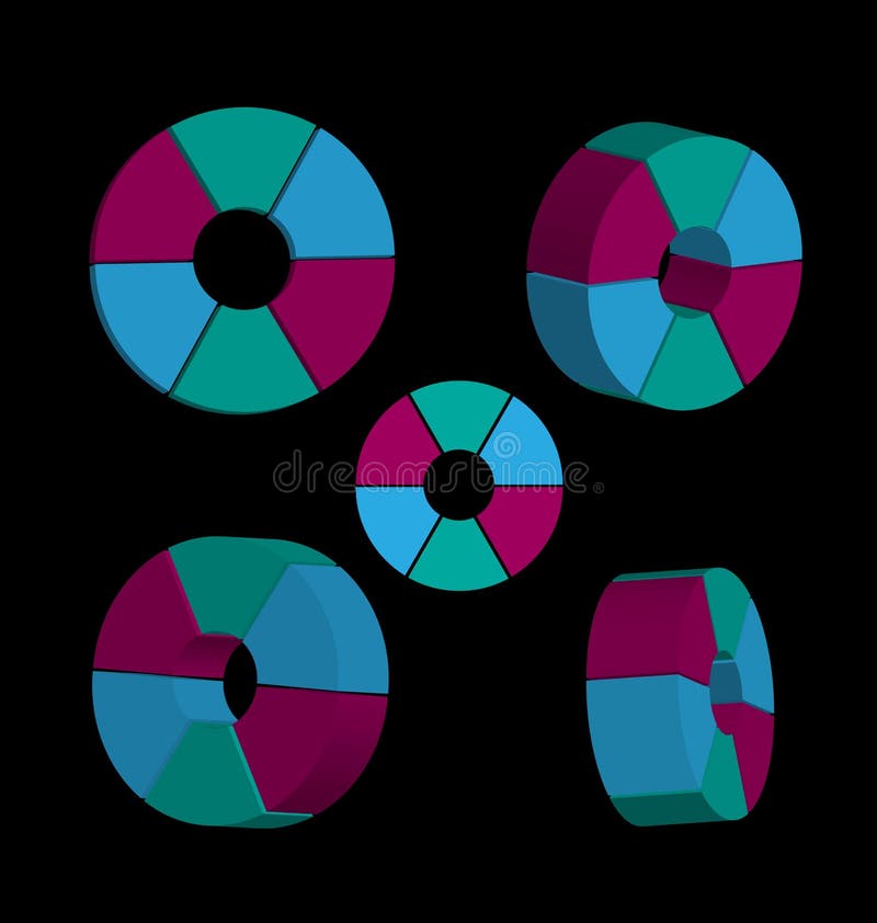 Set of Abstract 3d Circles Colorful Vector Design Stock Vector ...