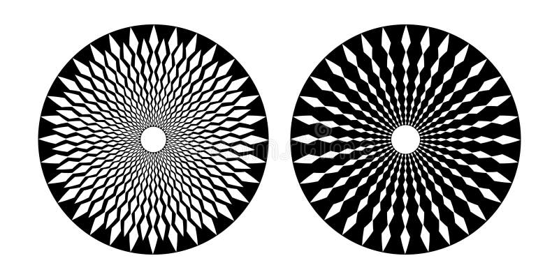 Set of Abstract Decorative Radial Circle Patterns Stock Vector ...